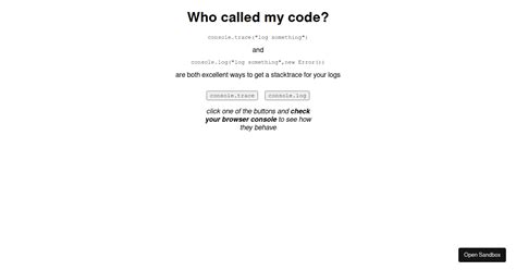 Consoletrace And Consolelognew Error Codesandbox