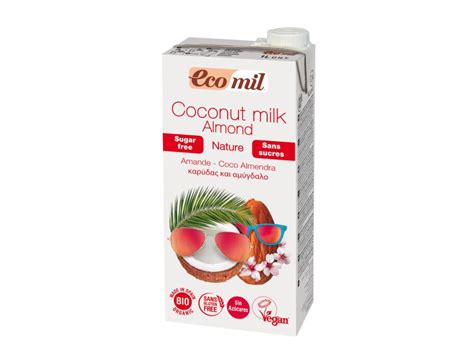 Молоко растительное миндально-кокосовое органическое без сахара Ecomil ...