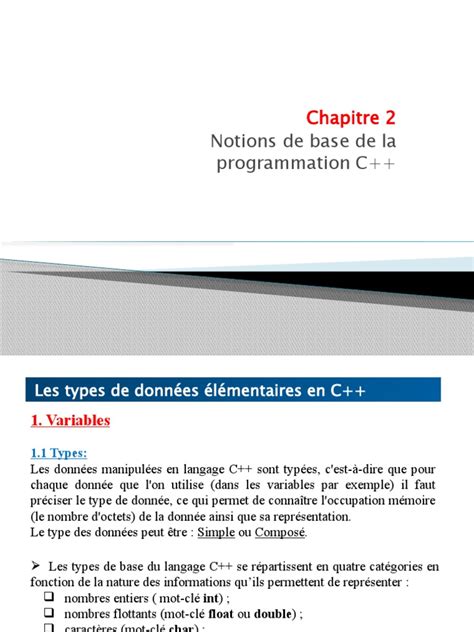Chapitre 2 Cour C Pdf C Structure De Contrôle