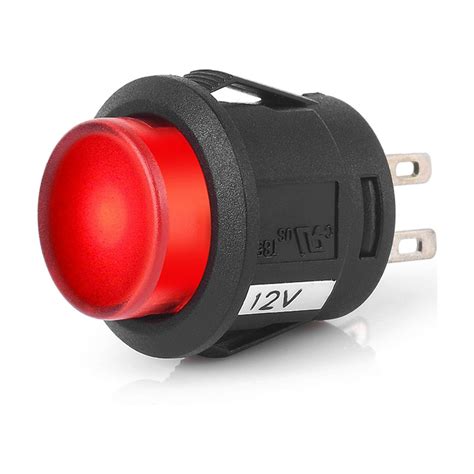 Interruptor Led De Botón Basculante Redondo Iluminado A Prueba De Agua