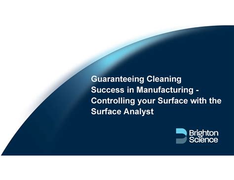 Webinar Guaranteeing Cleaning Success In Manufacturing Controlling
