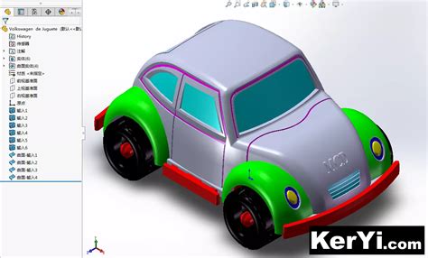 Volkswagen大众玩具小车模型3d图纸 Xt格式