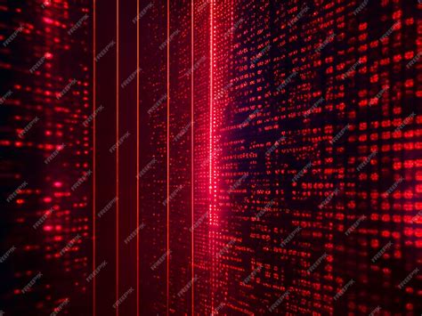 a vibrant canvas illuminated by a cascade of red binary code dynamic lines and patterns 8k ultra