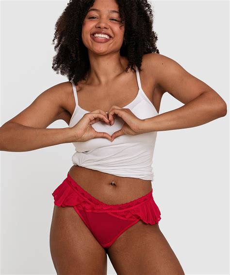 Bras N Things Lovely Skirted V String Red 01347101