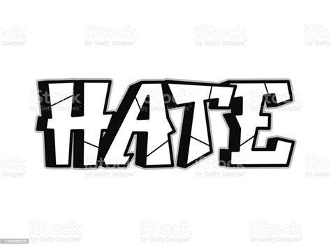 Hate Word Graffiti Style Lettersvector Hand Drawn Doodle Cartoon Logo