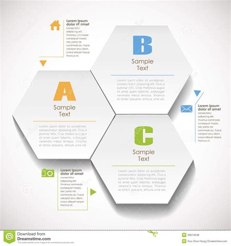 Abstract 3d Hexagonal Paper Infographic