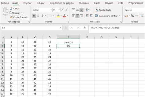 FunciÓn Para Contar Valores Únicos En Un Rango Excel Signum