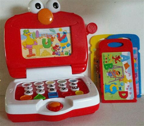 Sesame Street Talking Learning Elmo Laptop Computer Toy W 4 Cards Works 1938288273
