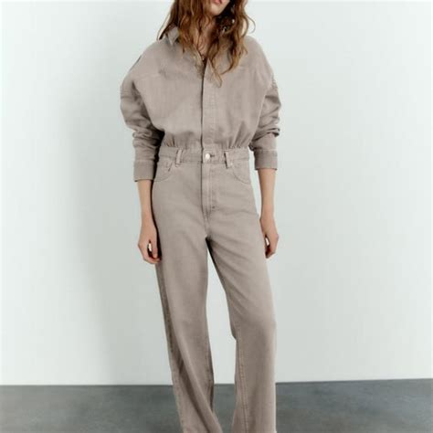 Zara Womens Grey Jumpsuit Depop