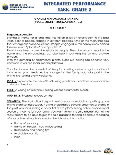 Grade 2 Integrated Performance Task 1stq Final Pdf Dances Hygiene