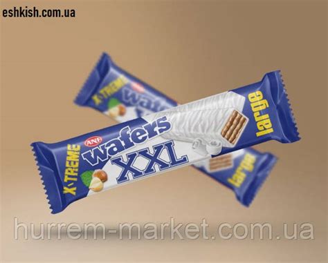 Купить Вафли Wafers XXL с ореховым кремом в молочной глазури 55 гр ...