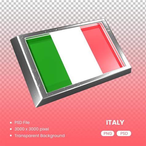 Premium Psd Italy Flag D Rendering With Metal Material