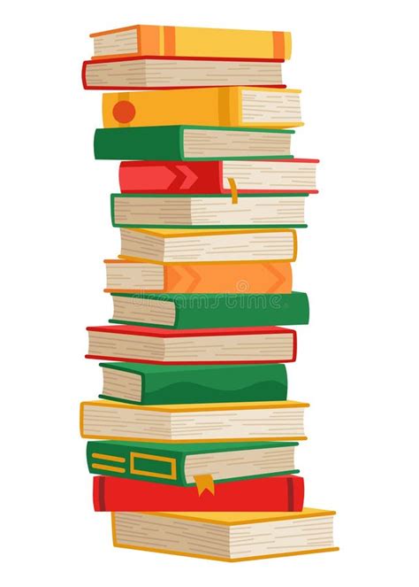 High Book Stacks Or Pile Library Textbooks And School Literature Heaps