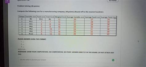 Solved 40 Points Problem Solving 40 Points Compute The