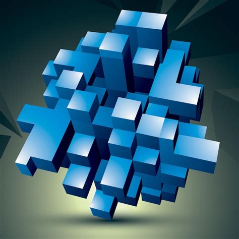 Vector Digital 3d Abstracción Elemento Poligonal Geométrico Objeto De