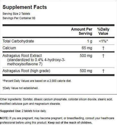 Planetary Herbals Full Spectrum Astragalus Extract Tablets 120 Ct
