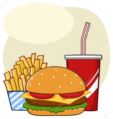 Fast Food Hamburger Çeceği Patates Kızartması Çizimi ©hittoon 321711800