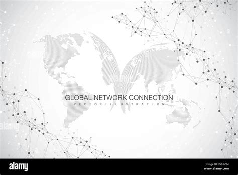 World Map Point With Global Technology Networking Concept Digital Data