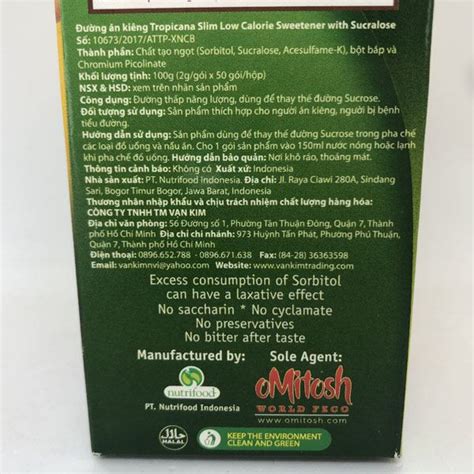 Đường ăn Kiêng Tropicana Slim Low Calorie Sweetener Classic