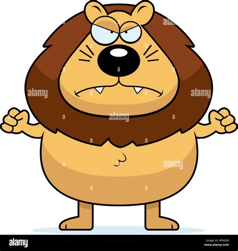 Cartoon Lion Angry Expression Stock Vector Images Alamy