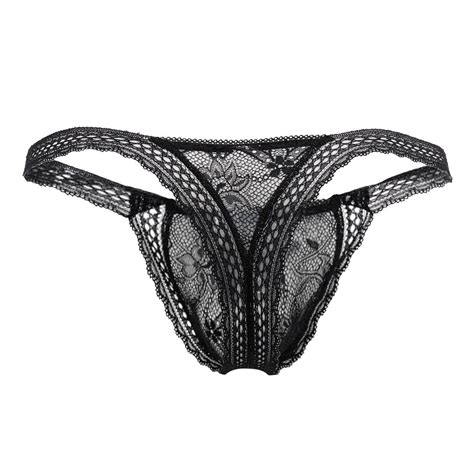 Candyman Double Lace Thong Black Inderwear