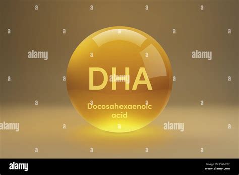 A Golden Glossy Sphere Representing Dha Fatty Acids Commonly Known As