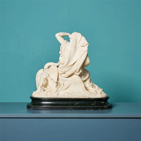 Antique Italian Alabaster Sculpture Of Leda And The Swan For Sale At