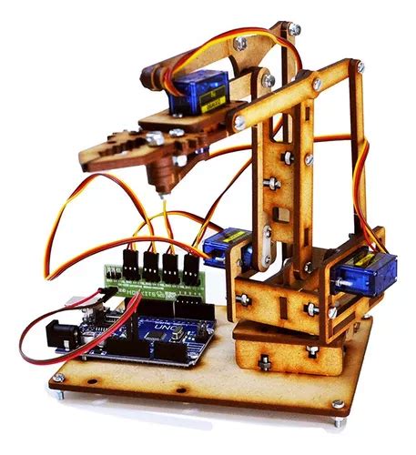 Brazo Robotico Didactico Para Arduino En Mdf Meses sin interés