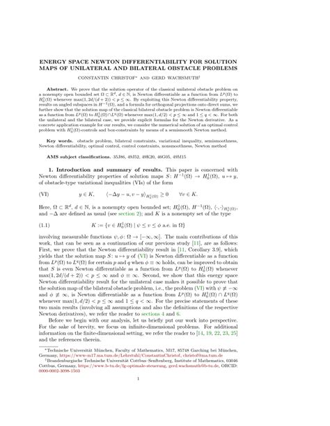 Pdf Energy Space Newton Differentiability For Solution Maps Of