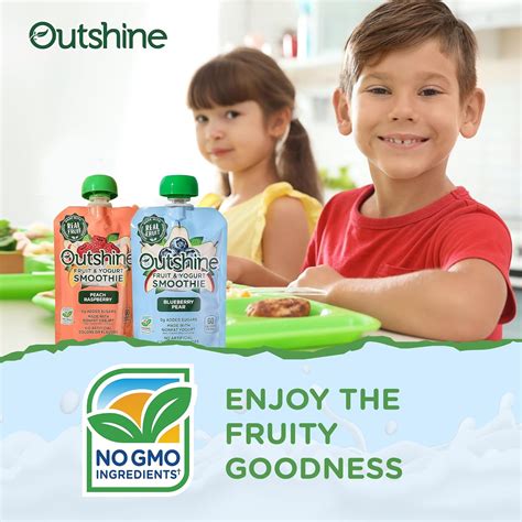 Outshine Fruit Smoothie Pouches Raspberry Peach And Blueberry Pear