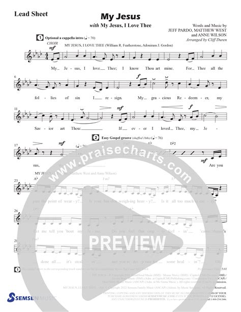 My Jesus With My Jesus I Love Thee Choral Anthem Satb Sheet Music