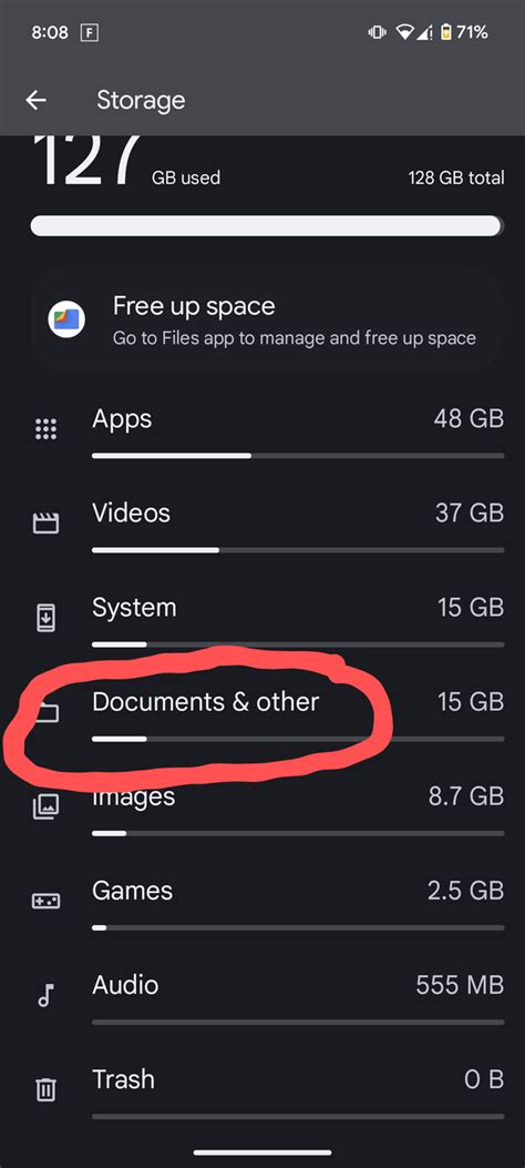 Documents Taking Too Much Space Even Though There Isnt Large Files Rpixel6ausers