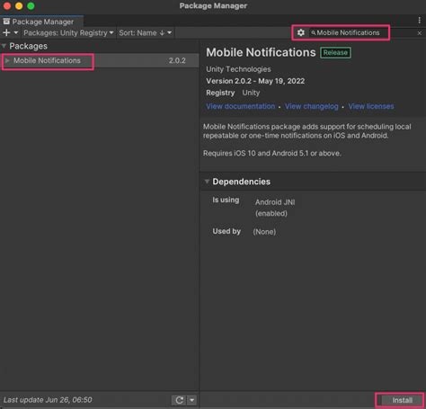 Unity公式の無料パッケージmobile Notificationsを使ってローカルプッシュ通知を実装する方法 【unity】【ios