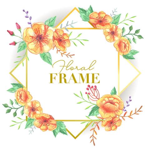 Quadro Floral De Casamento Ilustração De Flores De Aquarela PNG
