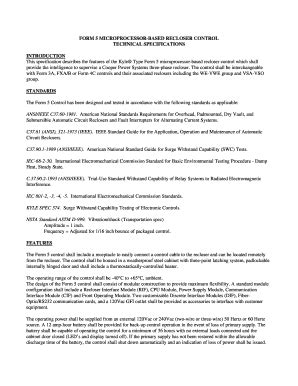 Fillable Online FORM 5 MICROPROCESSOR BASED Cooper Industries Fax