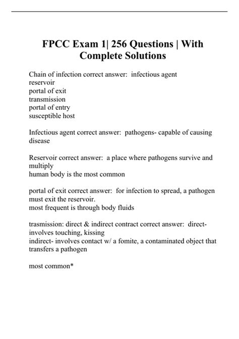 FPCC Exam Questions With Complete Solutions FPCC Stuvia US