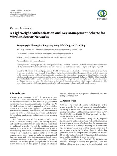 pdf a lightweight authentication and key management scheme for