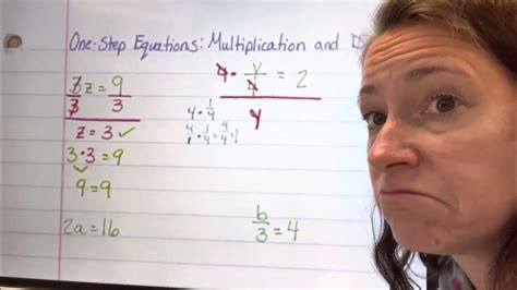 One Step Equations Multiply And Divide Youtube