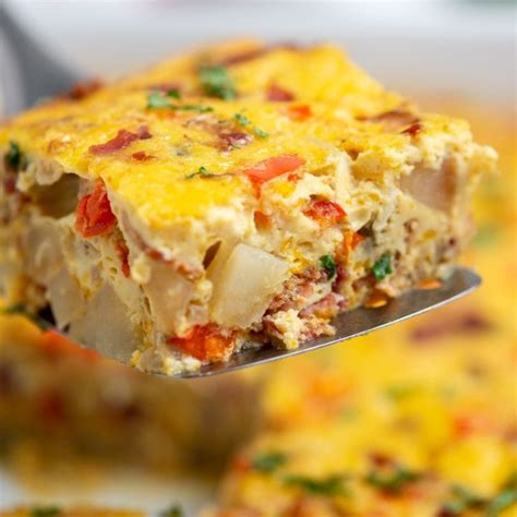 Potato Breakfast Casserole With Bacon The Flavours Of Kitchen