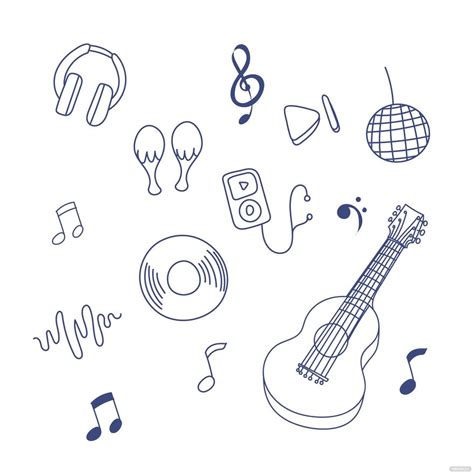 Doodle Music Vector In Illustrator Svg  Eps Png Download