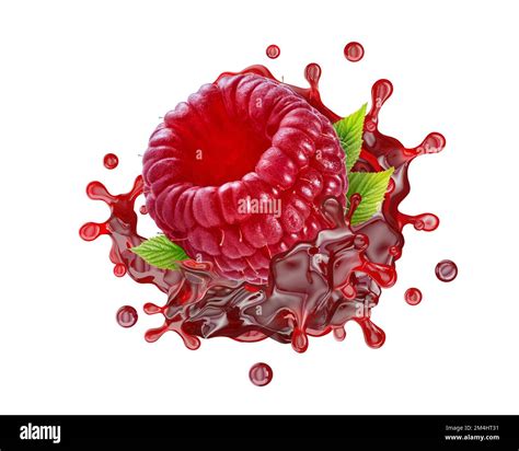 Sweet Fresh Raspberry Juice Or Jam Splash Swirl With Raspberry Tasty