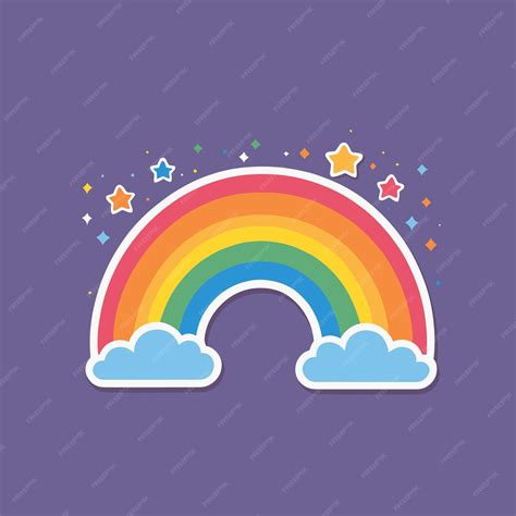 Premium Vector Rainbow Cartoon Illustration Sticker Design