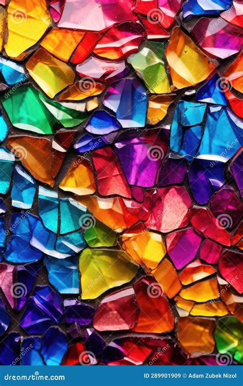 A Colorful Mosaic Of Broken Glass Stock Illustration Illustration Of