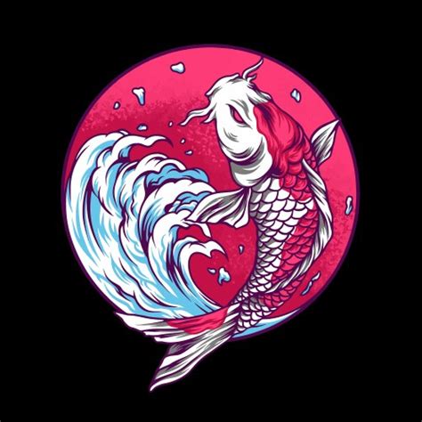 Japanese Koi Fish Silhouette Royalty Free Vector Image