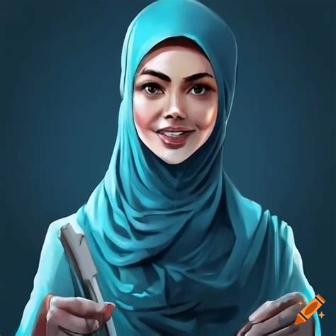 Portrait Of A Muslim Woman Engineer On Craiyon