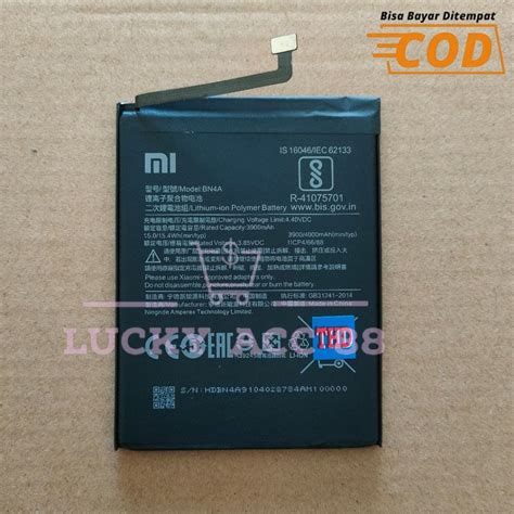 Jual Batre Baterai Hp Original Xiaomi Xiomi Redmi Note Redmi Not Pro Kode Model Bn A Bn A