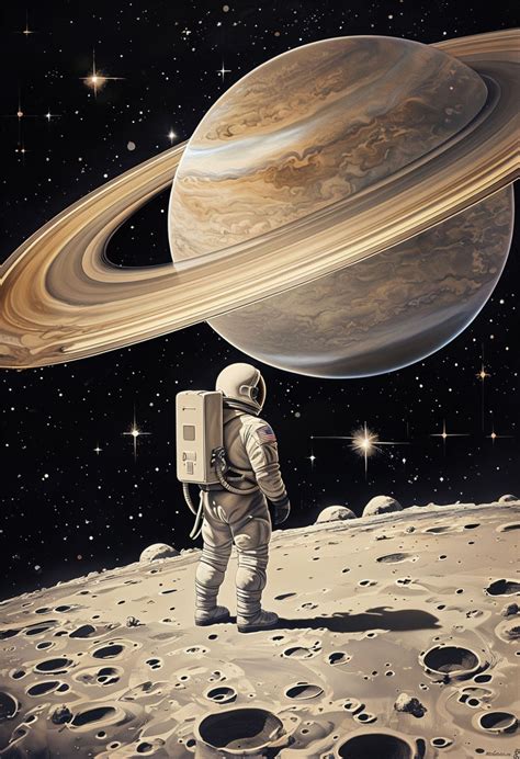 Whimsical Astronaut On Alien Landscape Digital Art Poster Playground