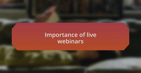 My Experience With Live Webinars — Timss Za