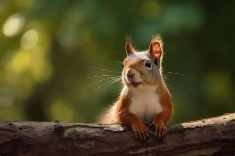 Premium AI Image Curious Squirrel Branch Generate Ai