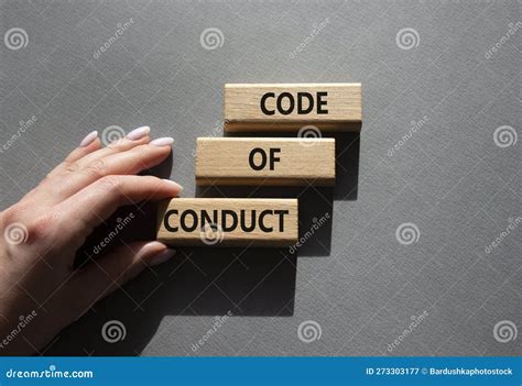 Code Of Conduct Symbol Wooden Blocks With Words Code Of Conduct